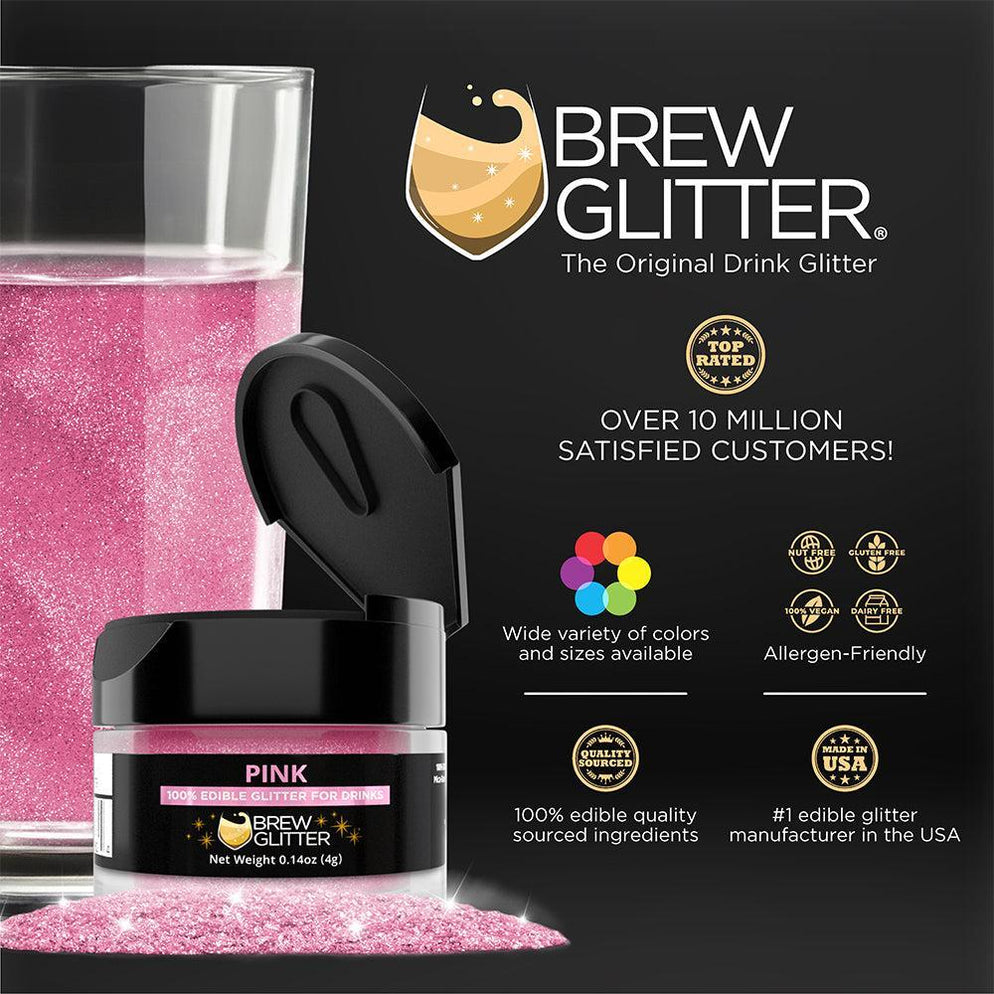 Pink Brew Glitter® | Edible Glitter for cocktails, beer & wine!