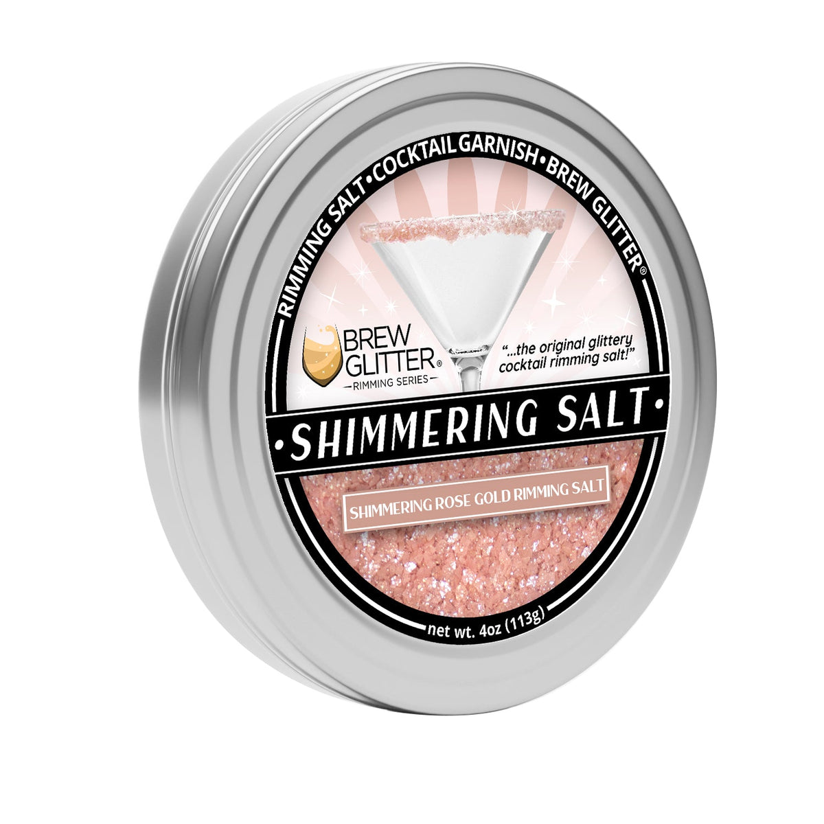 Shimmering Rose Gold Cocktail Rimming Salt — Brew Glitter®