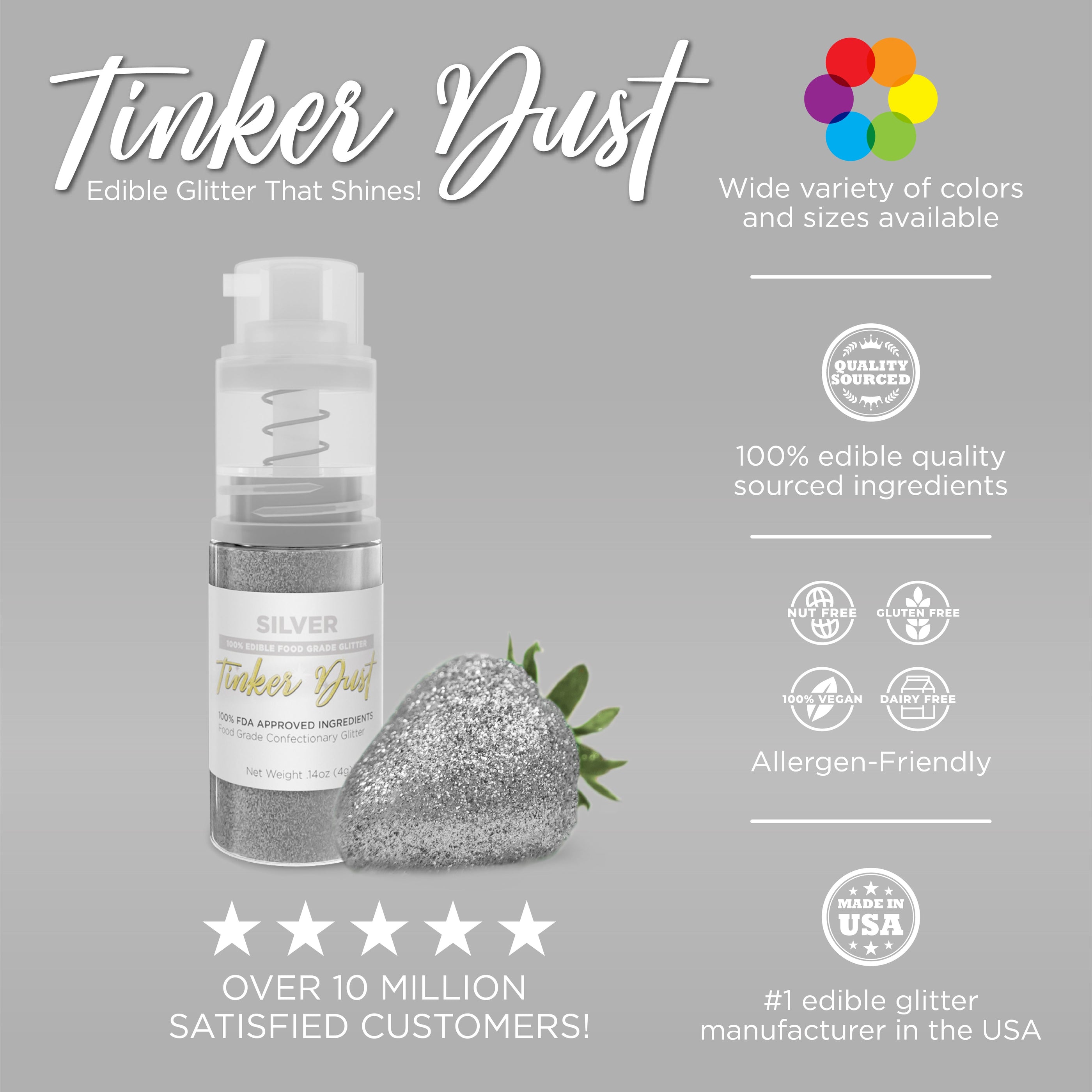 Silver Sage Edible Glitter Spray 4g Pump | Tinker Dust® | Brew Glitter ...