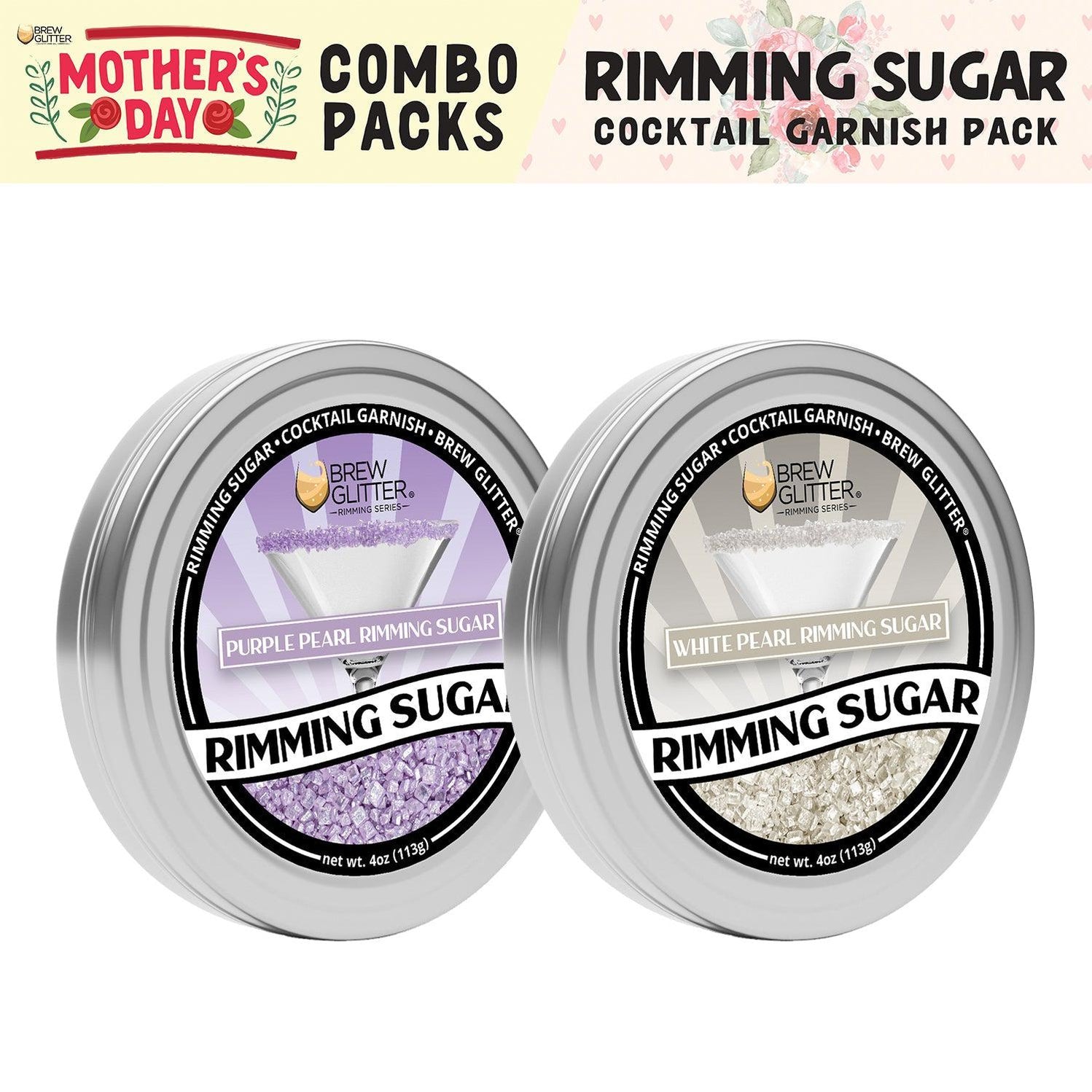 Mothers Day Cocktail Rimming Sugar Combo Kiss Pack 2pc Set