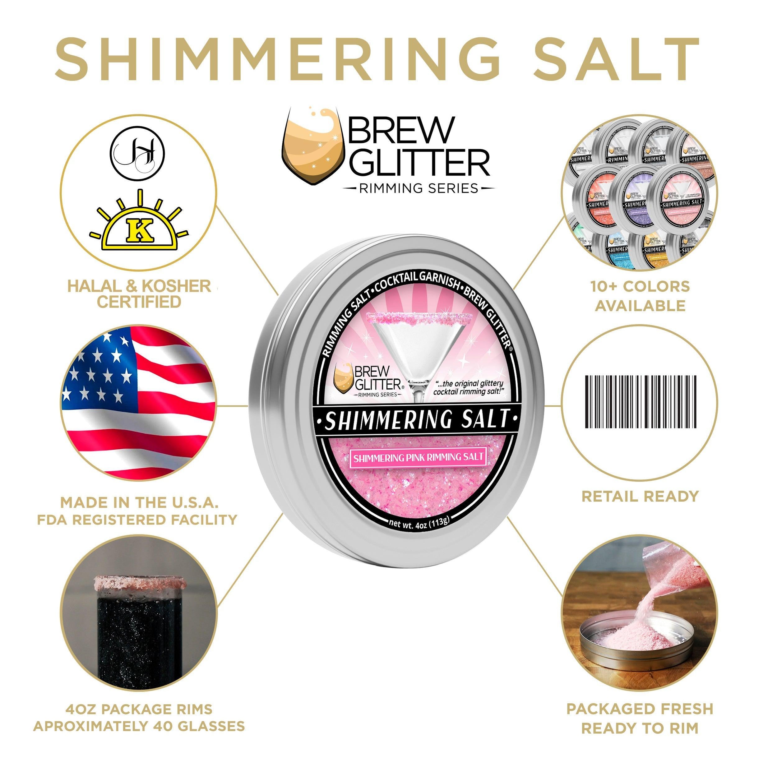Buy Bright Pink Salt Rimmer - Crystal Pink Cocktail Salt - Brewglitter ...