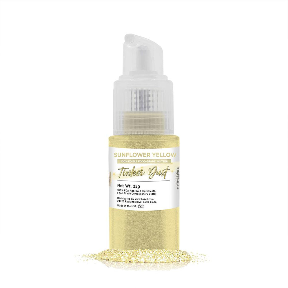 Sunflower Yellow Tinker Dust Edible Glitter Spray Pump — Brew Glitter®