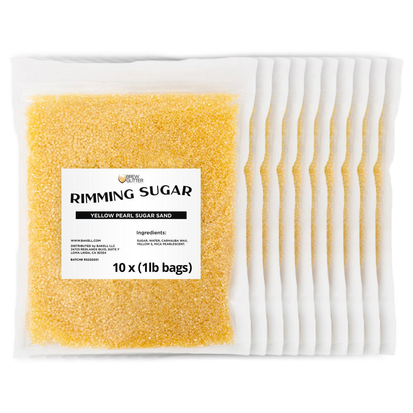 Yellow Pearl Cocktail Rimming Sugar | Bulk Sizes — Brew Glitter®